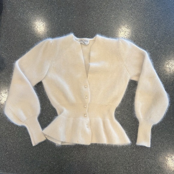 Sweaters | Euc Vintage 8s Side Effects Fuzzy Angora Blend Peplum Lodge ...